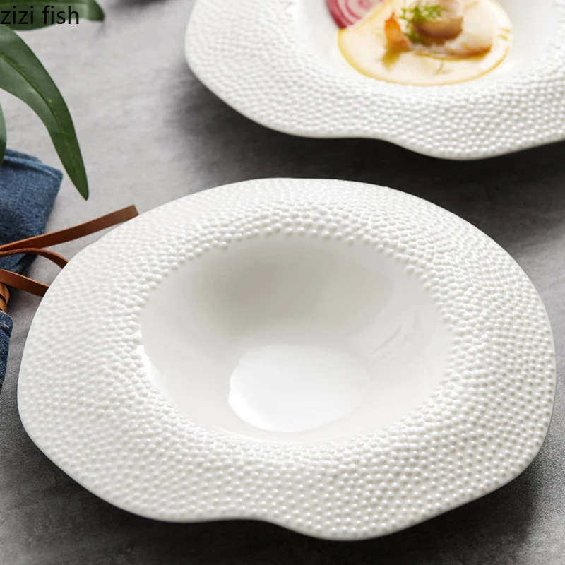 Creative Ceramic Dinner Dish Steak Plate Home Furnishing Irregular ...