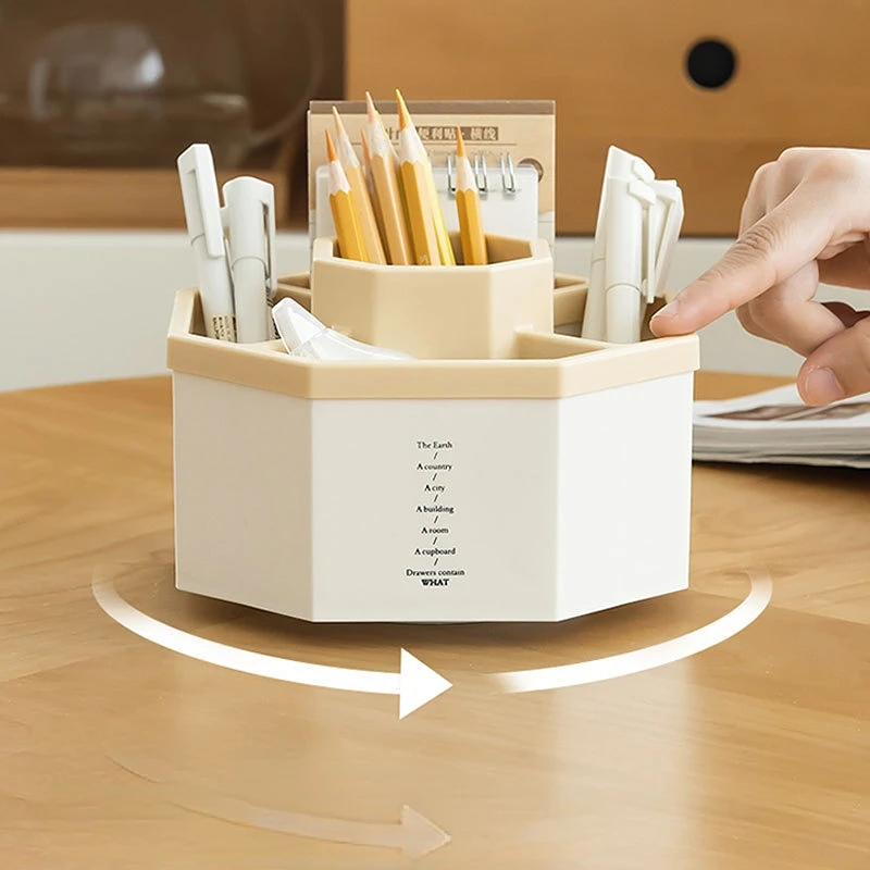 360-Rotating-Pen-Holder-Desk-Stationery-Organizer-Stand-Large-Capacity ...