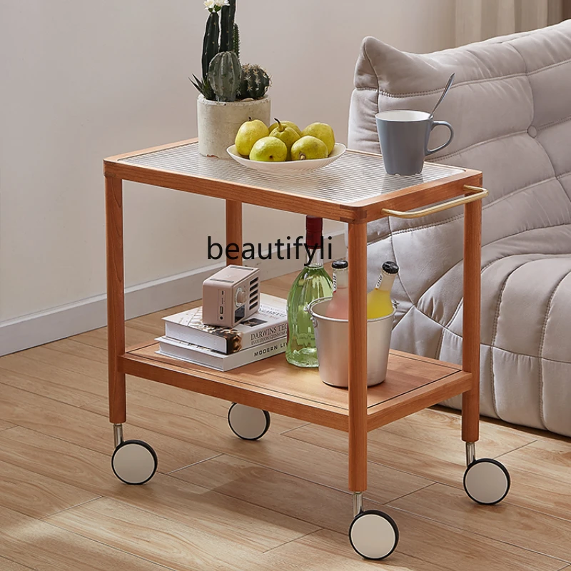 LBX-Cherrywood-Trolley-Side-Table-Small-Apartment-Living-Room-Sofa-Edge ...