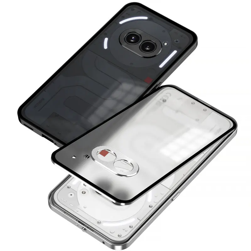 Nothing-Phone-2A-A142-Case-Metal-Aluminum-Bumper-with-Half-Clear-Matte ...