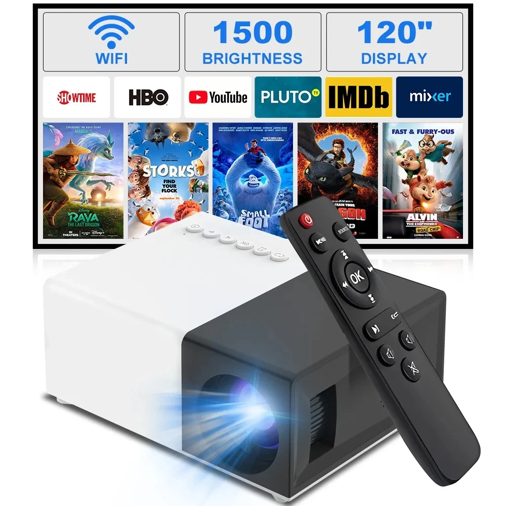 Salange J9C Mini Projector 1000 lumens 800*480 Pixels 3.5mm Audio HDMI ...