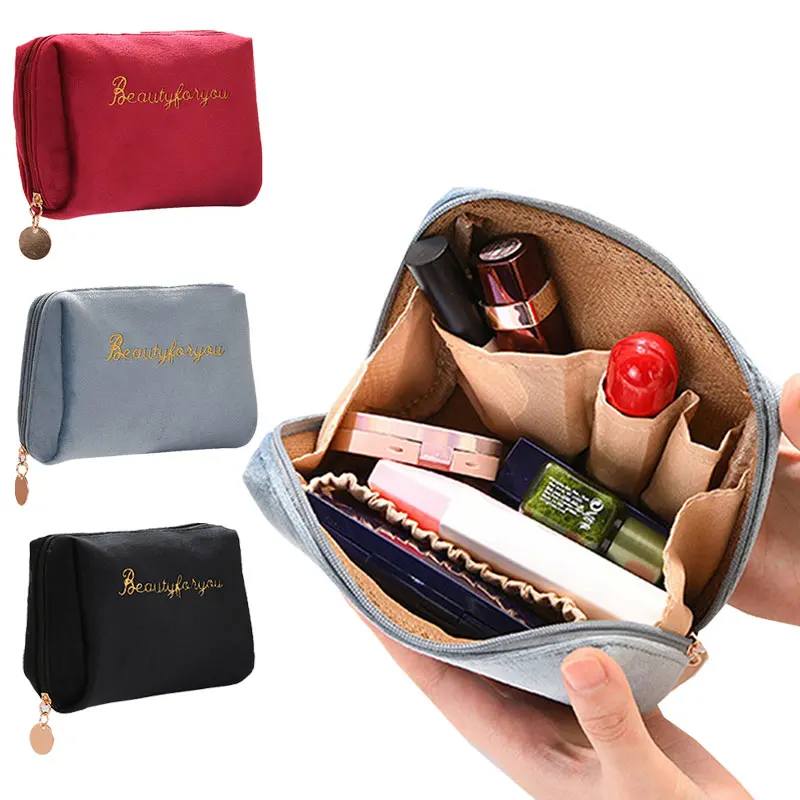 Women-s-Cosmetic-Bag-Zipper-Velvet-Beauty-Makeup-Bags-Travel-Female ...