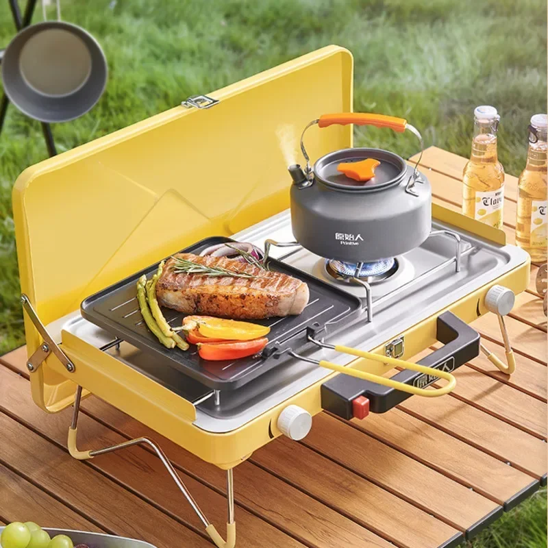 Stylish Outdoor Portable Gas BBQ Grill Double-Headed Barbecue Grill for ...