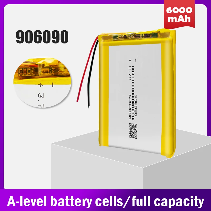 906090-3-7V-6000mAh-Rechargeable-Lithium-Polymer-Battery-For-DVD-GPS ...