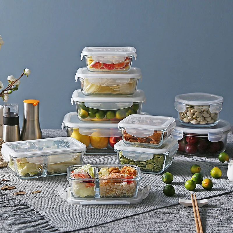 Heat-resistant Glass Lunch Box Microwave Lunch Box Food Sealed Box ...