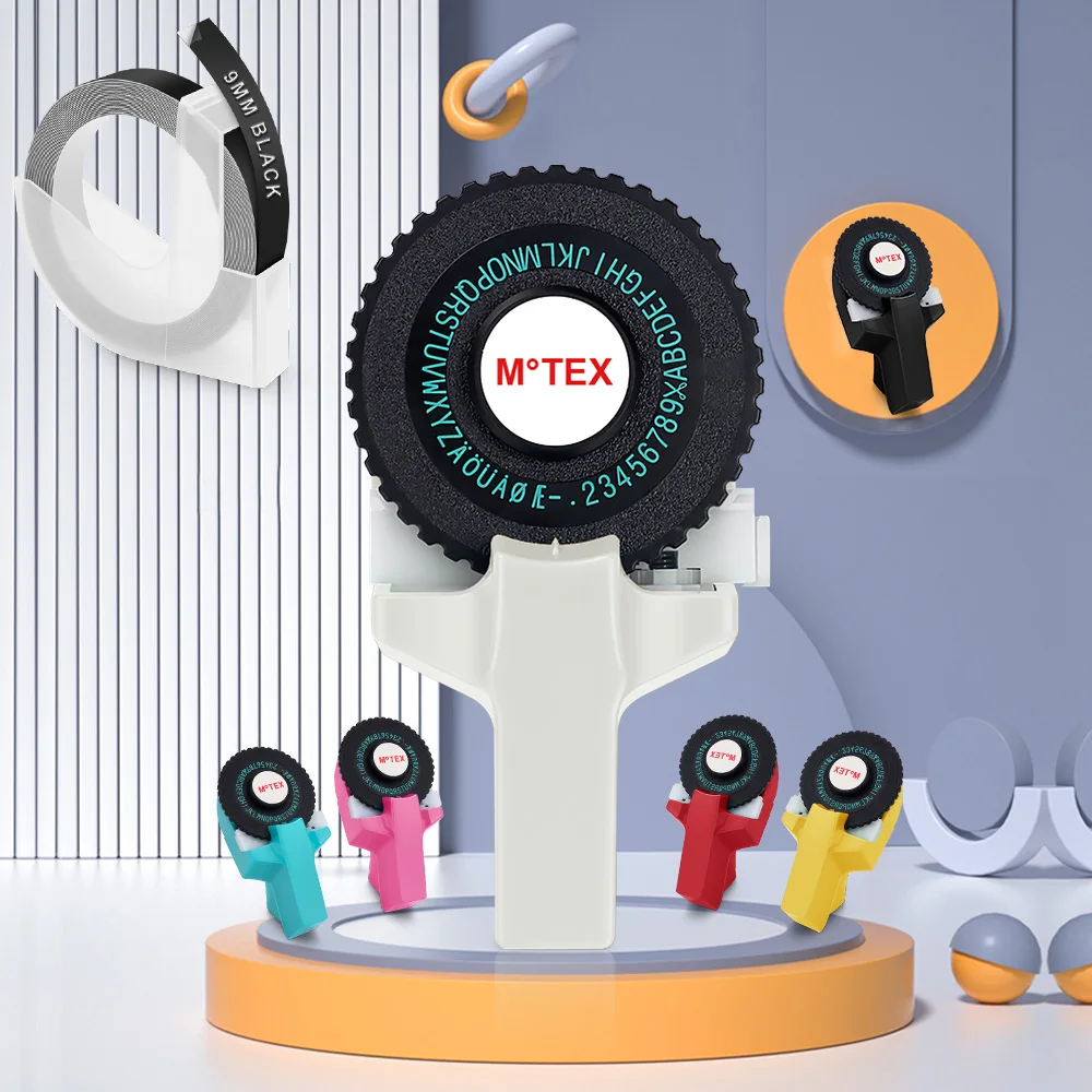 Motex E101 3D Embossing Label Maker DIY Manual Typewriter Motex E-101 Self Adhesive Printer with ...