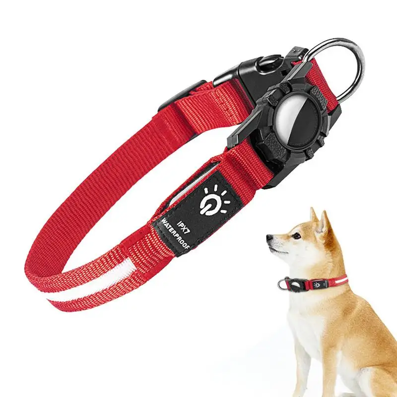 Glow In The Dark Dog Collars Air Tag Collar Protective Cat Dog Collar ...
