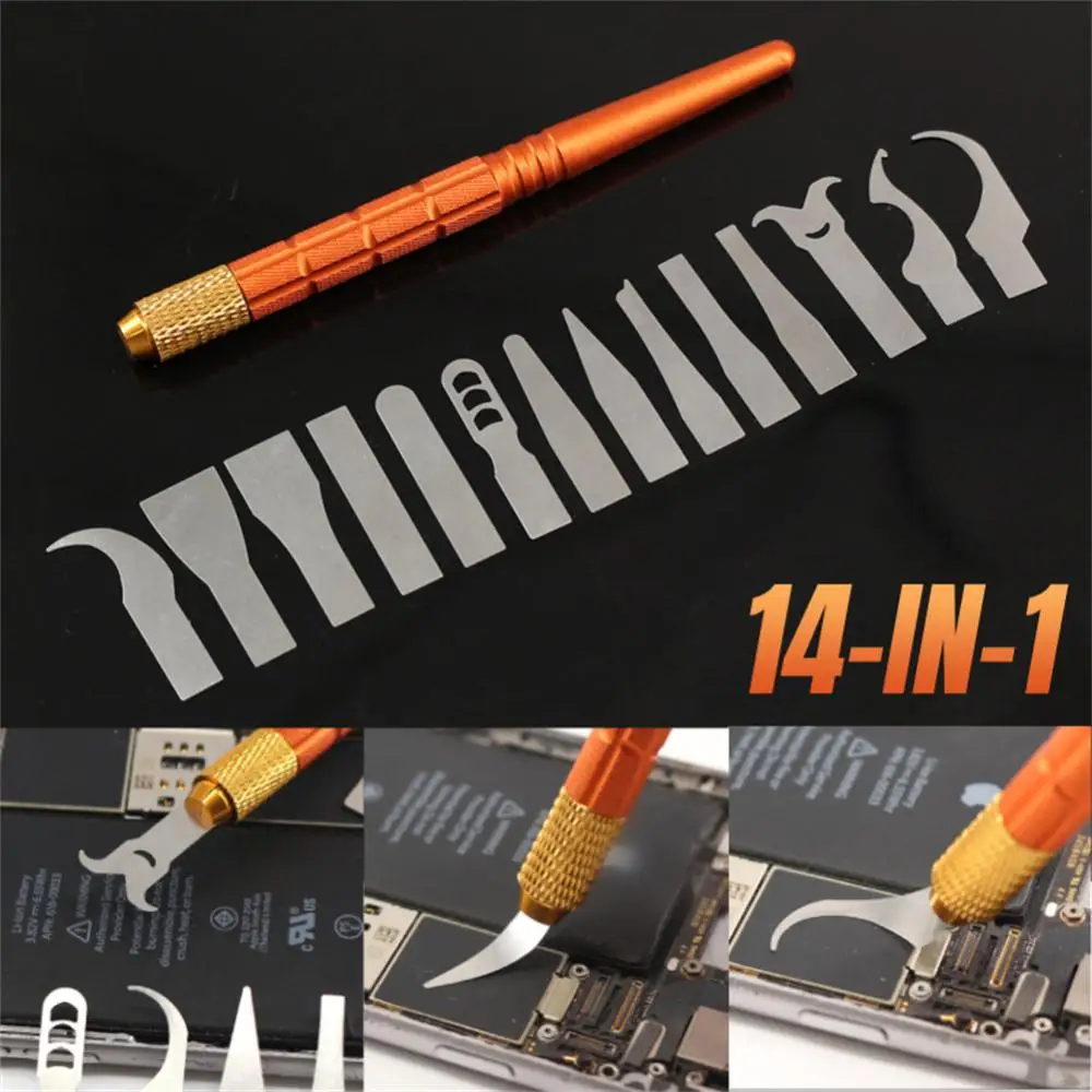 14 IN 1 IC Chip Repair Thin Blade Tools Set CPU Edge Removal Tool ...