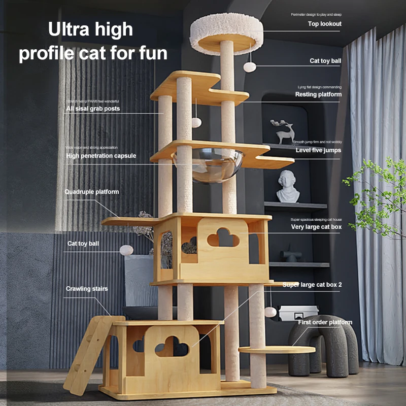 Kimpets-Cat-Tower-With-Sisal-Rope-Pillar-Cat-Jumping-Platform-For-Cat ...