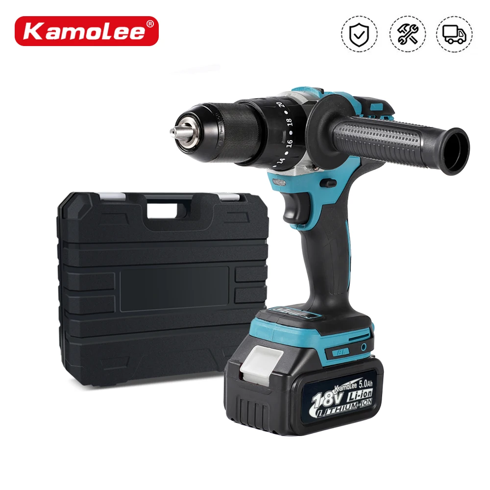 Kamolee 13mm Brushless Electric Impact Drill Cordless Screwdriver ...