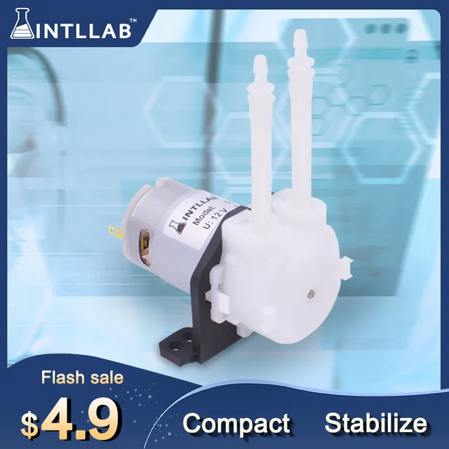 INTLLAB DP-DIY DC 12V Micro Peristaltic Dosing Pump with Connector