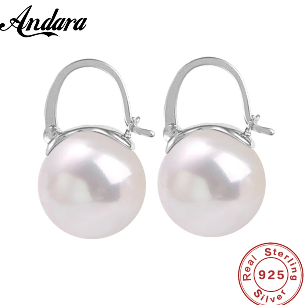 925-Sterling-Silver-Earring-White-Pearl-18k-Gold-Earring-Engagement ...