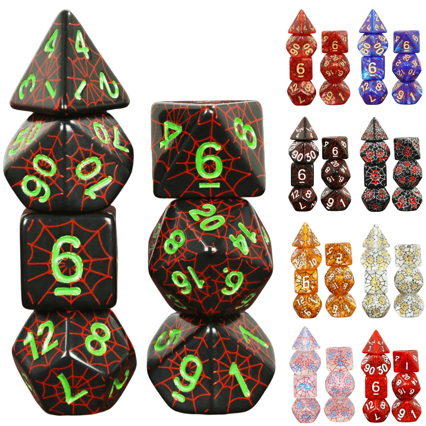 Polyhedral-DND-Dice-Set-in-Spider-Web-Design-Perfect-for-Board-Game ...