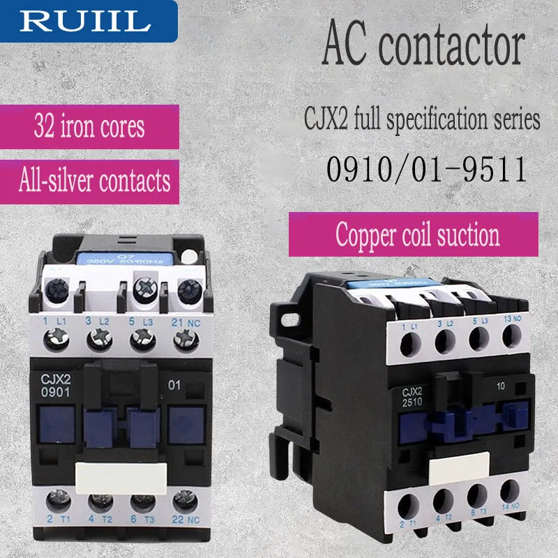 AC-contactor-220v-household-CJX2-single-phase-copper-coil-all-silver ...