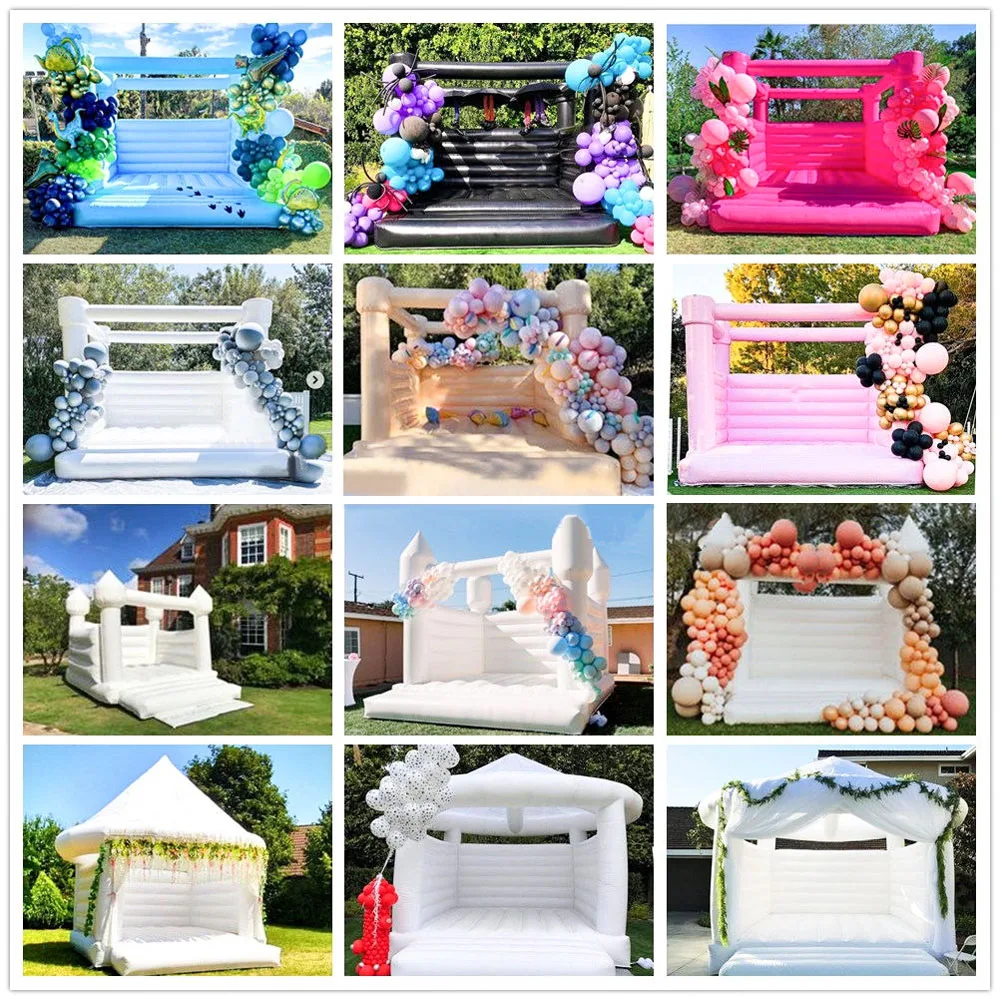 Simplicity Outdoor White Wedding Inflatable Bounce House With Cover ...