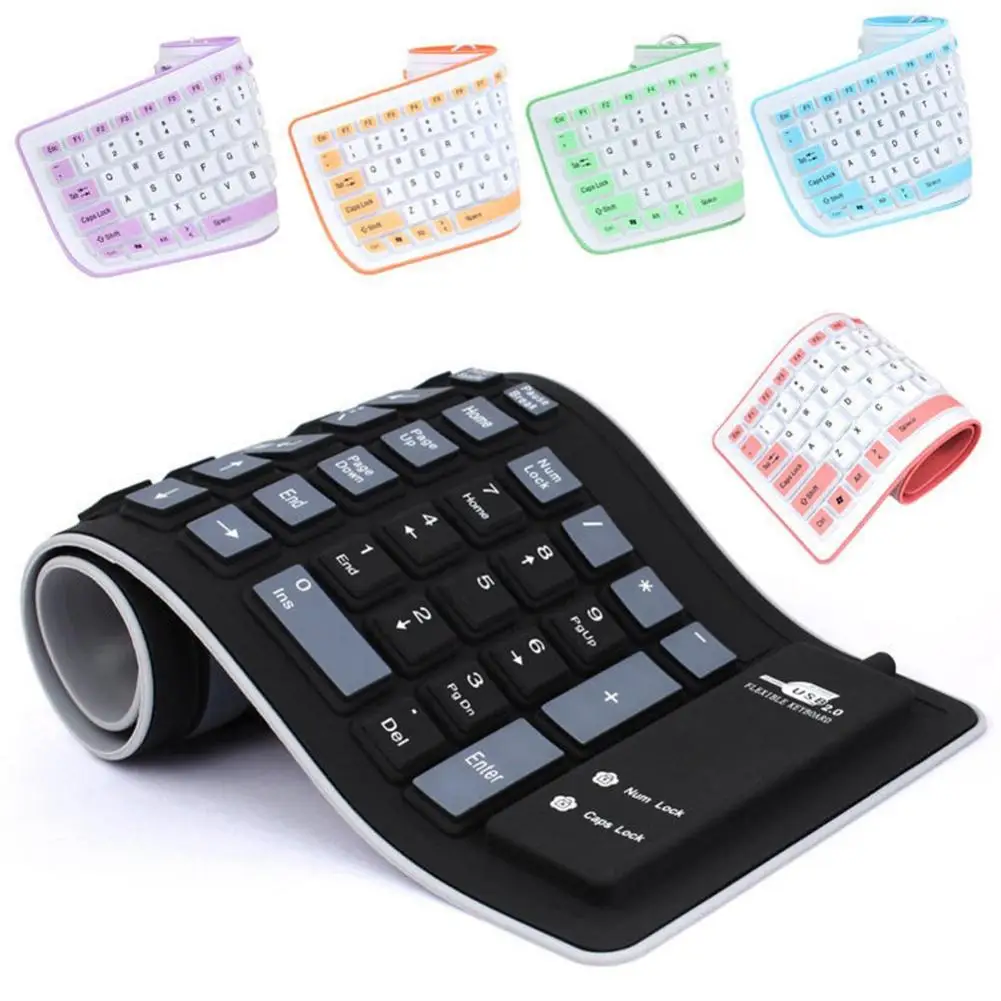 Portable Silent Foldable Silicone Keyboard Usb Flexible Soft Waterproof ... Portable Silent Foldable Silicone Keyboard Usb Flexible Soft Waterproof ...
