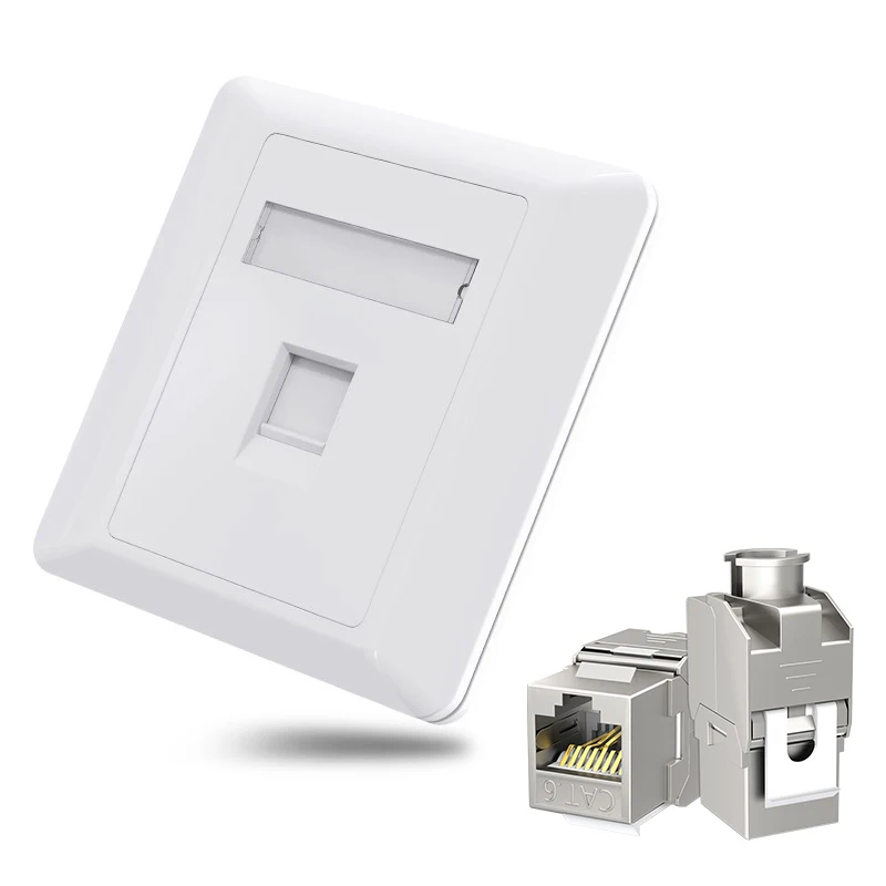 Single Sockets CAT5E RJ45 Single Ports Give CAT6 Faceplate 86x86mm For ...