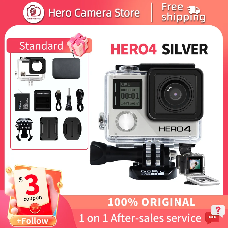 Gopro hero 4 silver 4k Ultra HD action camera WiFi connection camera ...