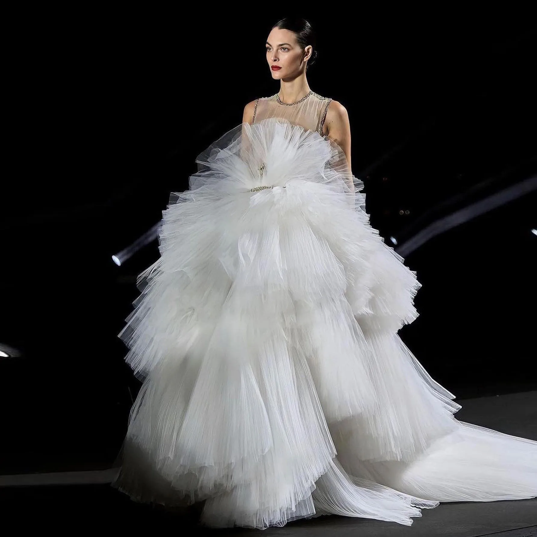 Dreamlike-White-Puff-Tiered-Tutu-Tulle-Bridal-Dresses-Shiny-Crystal ...