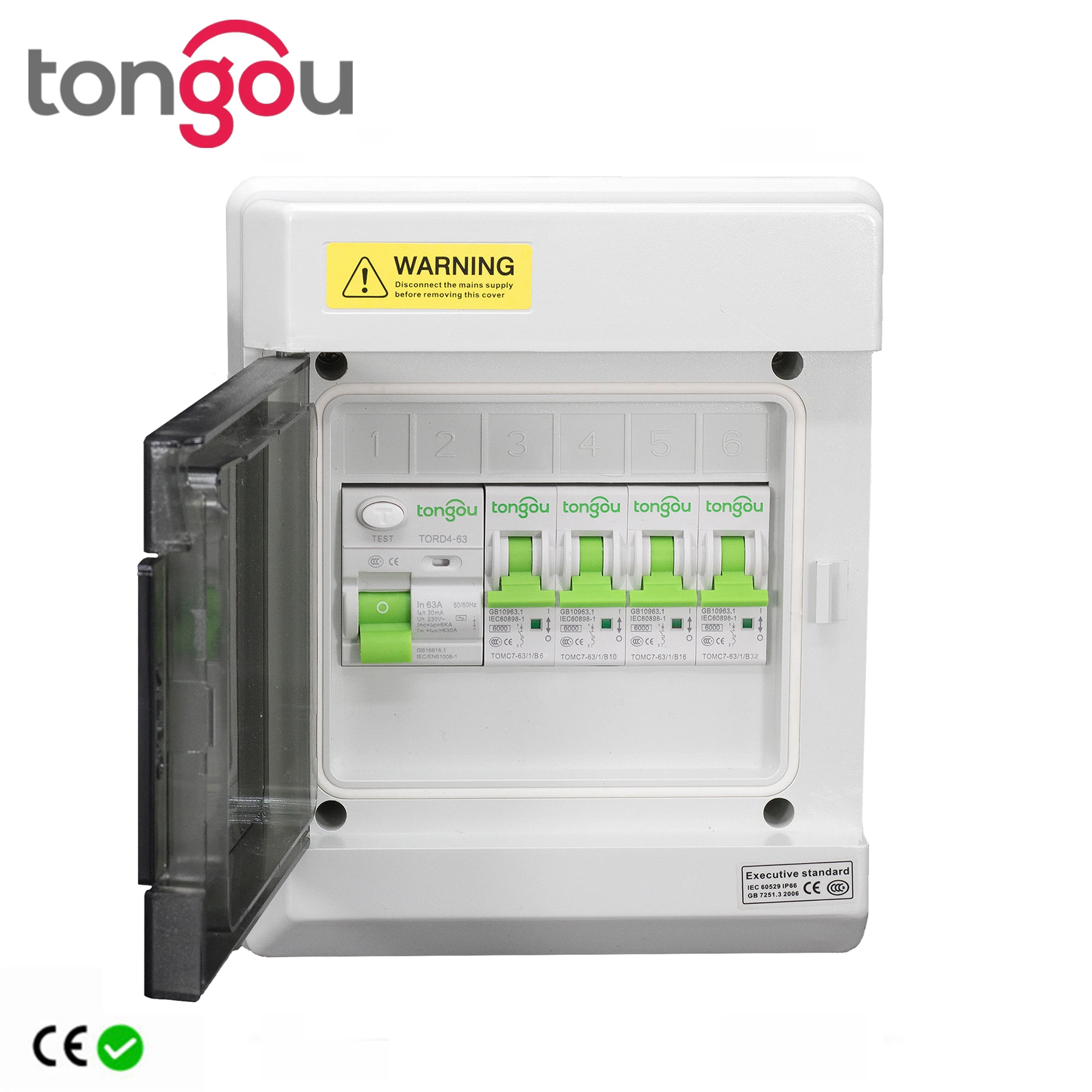 Consumer Unit Ip66 6 Ways Fuse Box Fitted With Rcd 63amp 30ma 1x6amp ...
