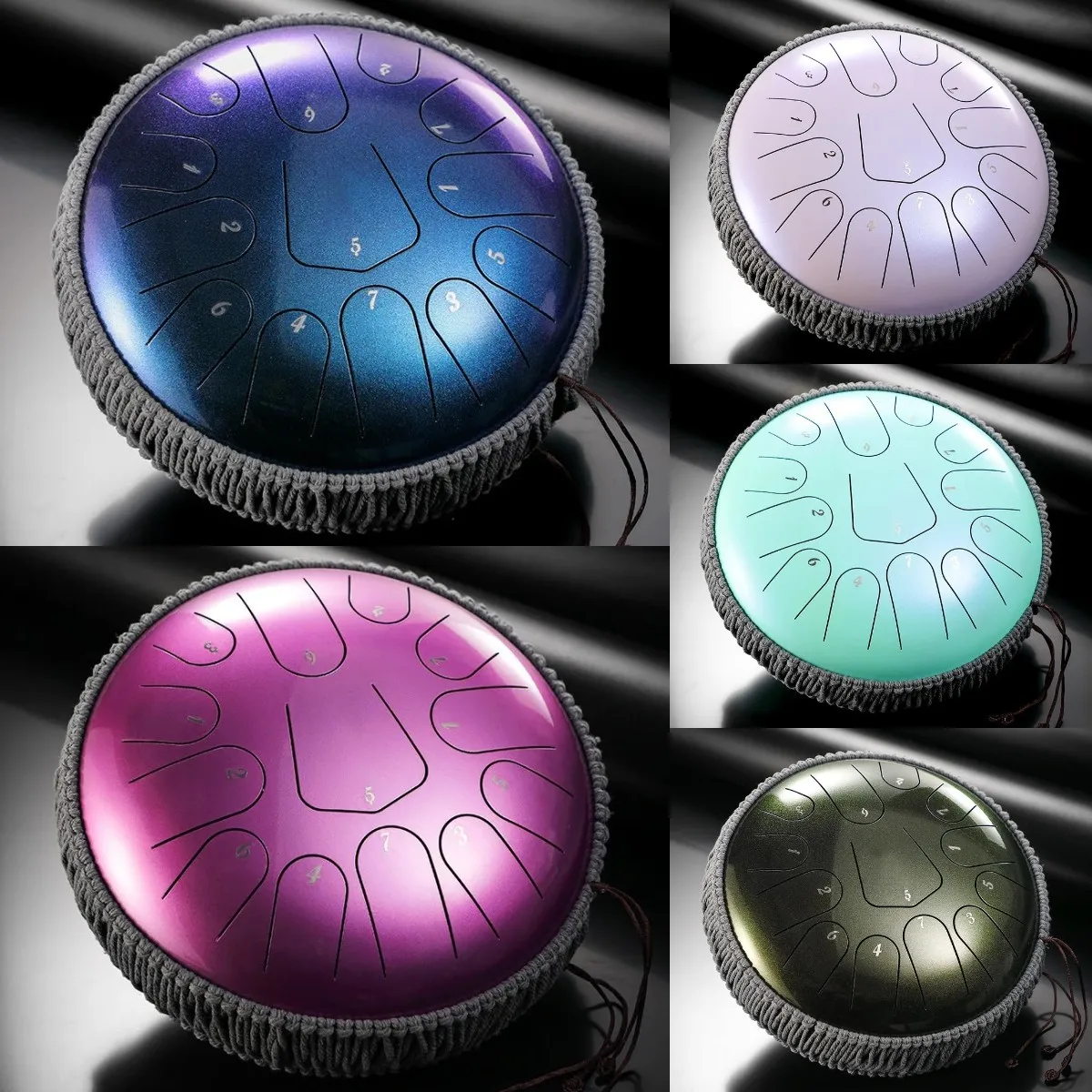 New-13Tone-12Inch-Drum-Professional-Steel-titanium-Alloy-Tongue-Drums-D ...