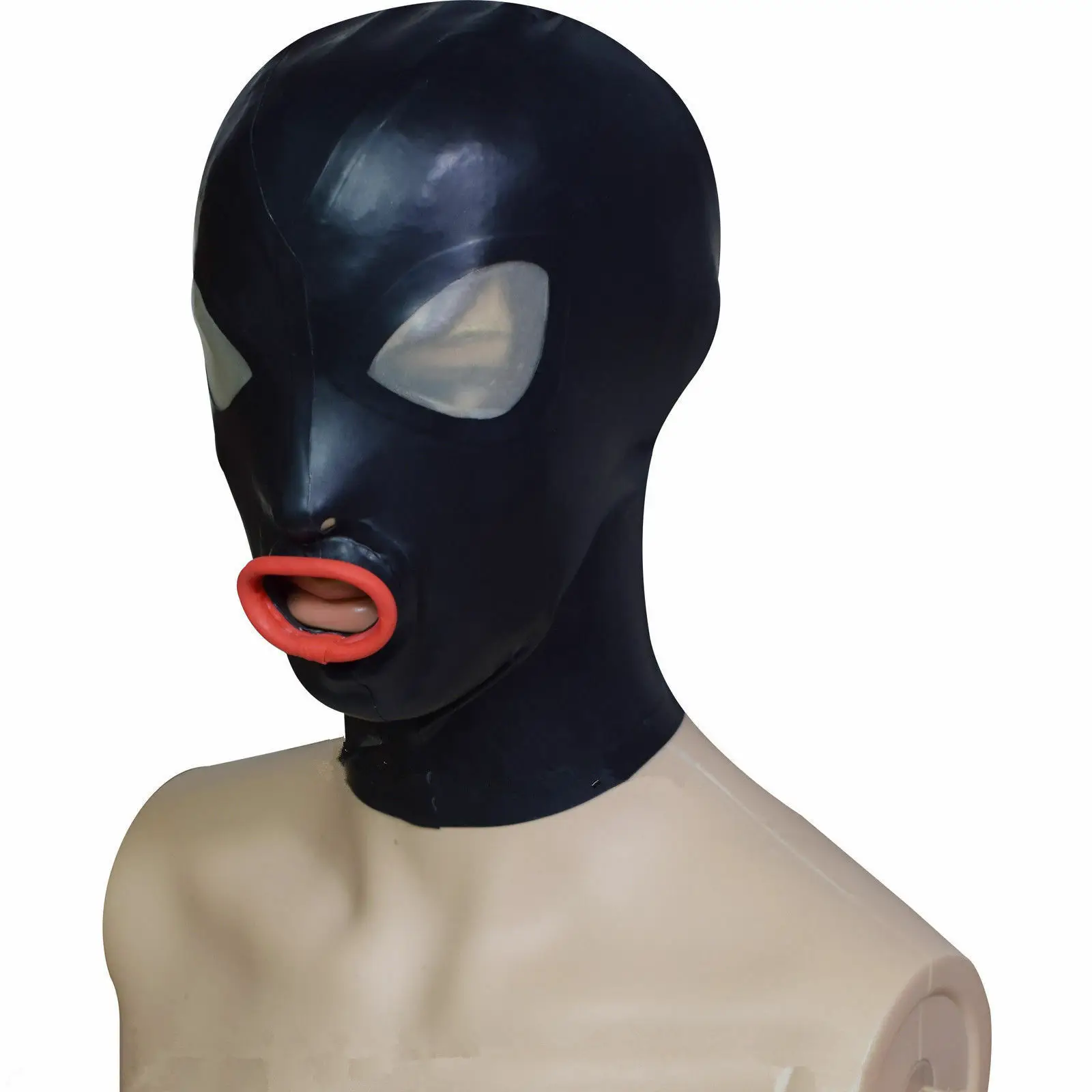 Latex-Hood-Rubber-Mask-Handmade-Open-Nostrils-Mouth-With-Transparent ...