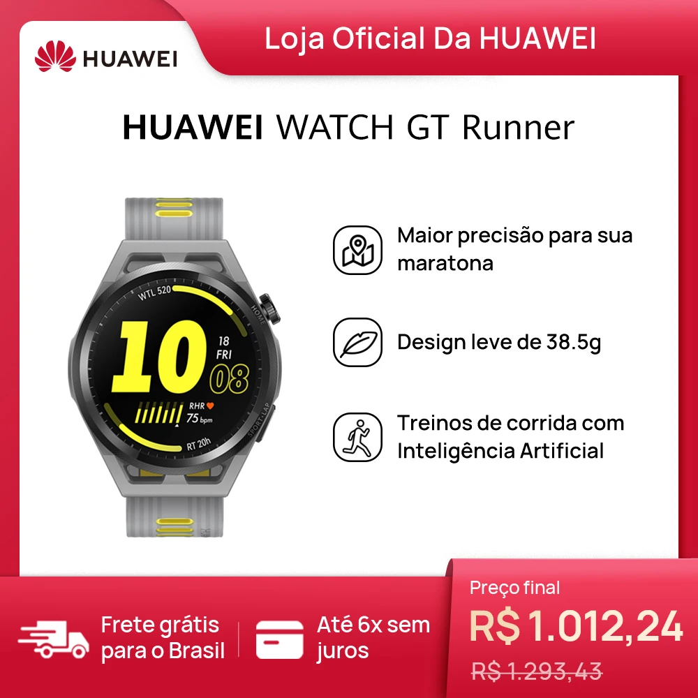 Smartwatch Huawei Gt Runner, 32mb+4gb Treinos Com Inteligência ...