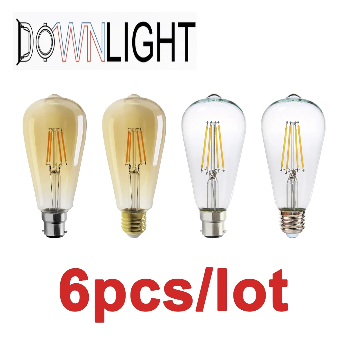 6-unidades-lote-L-mpara-de-filamento-Led-St64-6w-8w-E27-b22-Retro ...