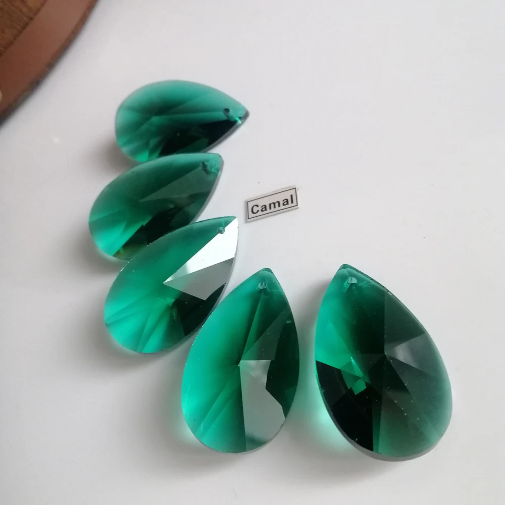 Camal-5PCS-38mm-Malachite-Green-Pear-Shape-Crystal-Drop-Pendants-Prisms ...