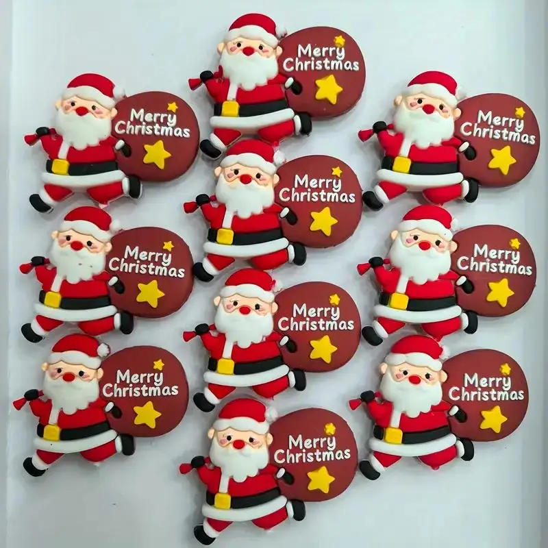 10Pcs Santa Claus Christmas Cake Topper Decoration Merry Christmas ...