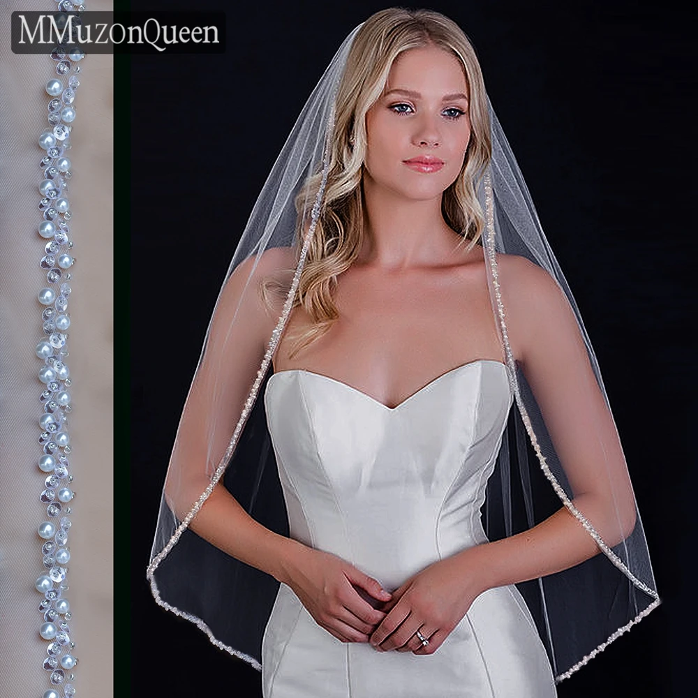 MMQ-M77-Elegance-Wedding-Bridal-Veils-Pearls-Wedding-Veil-with-Sequins-Edge-Veils-for-Bride ...