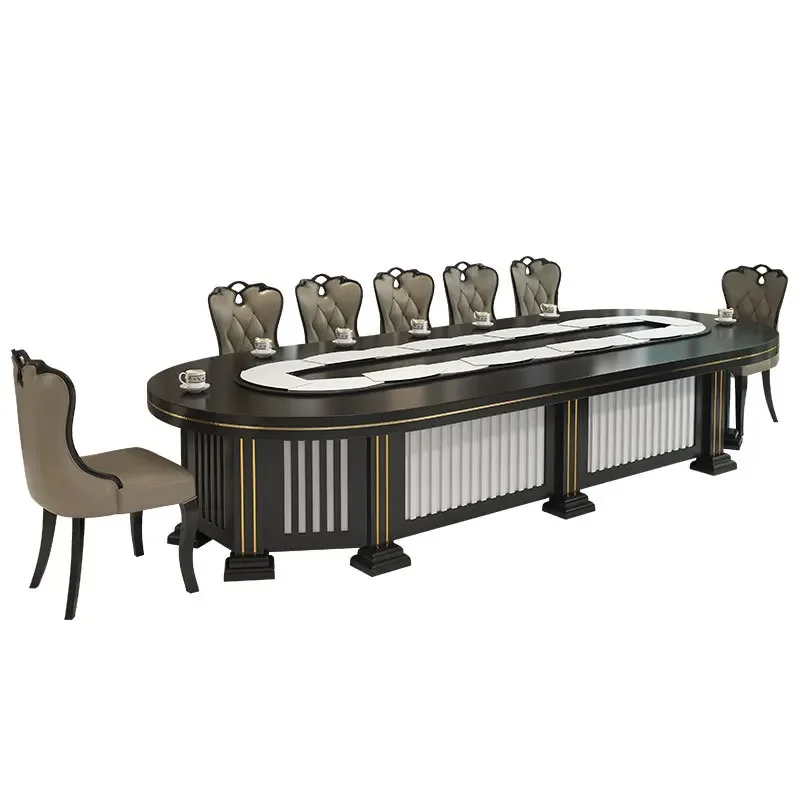 Rectangular-electric-dining-table-restaurant-20-person-long-table-oval ...