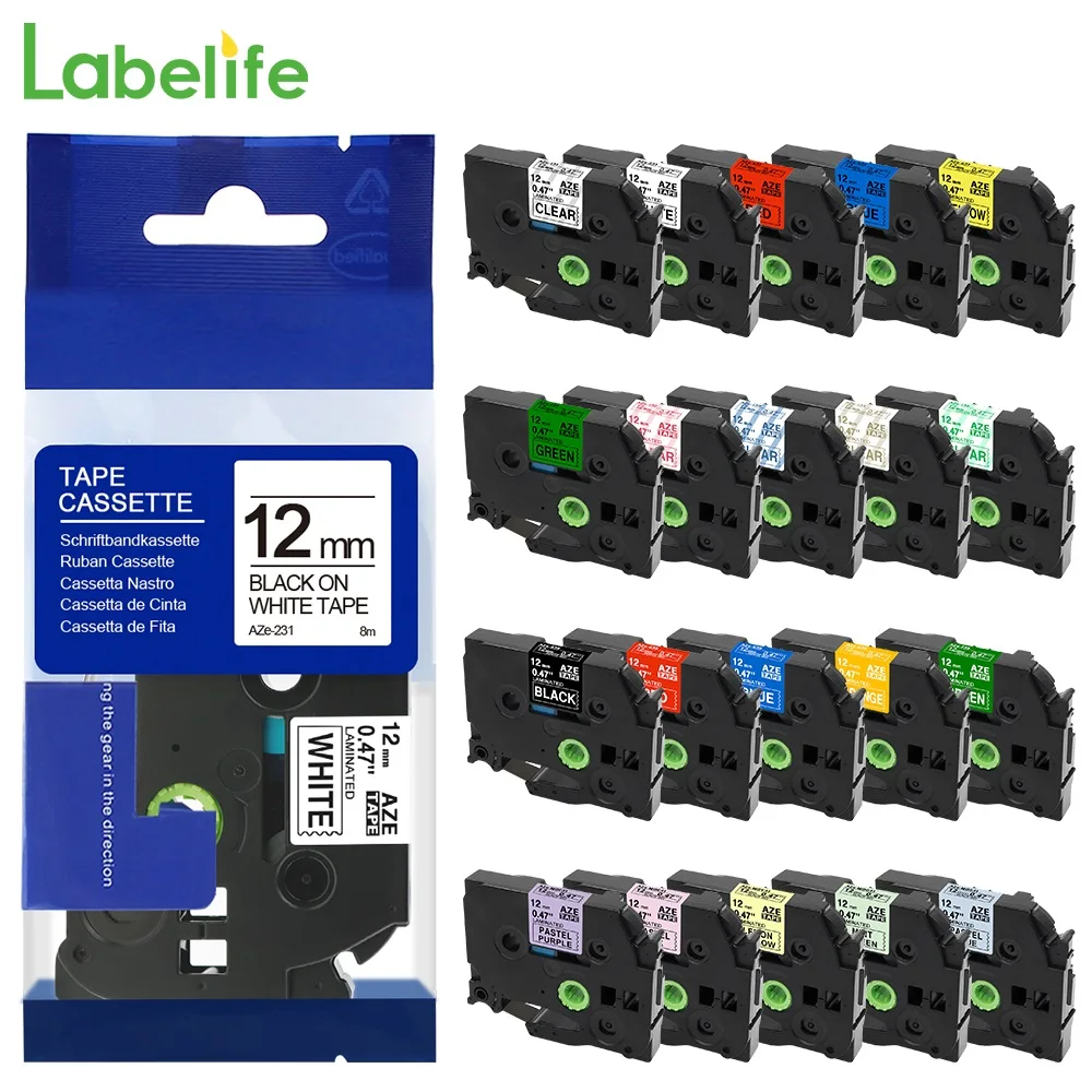 6-9-12mm-Compatible-for-Brother-Label-Tape-12mm-tze-231-Laminated ...