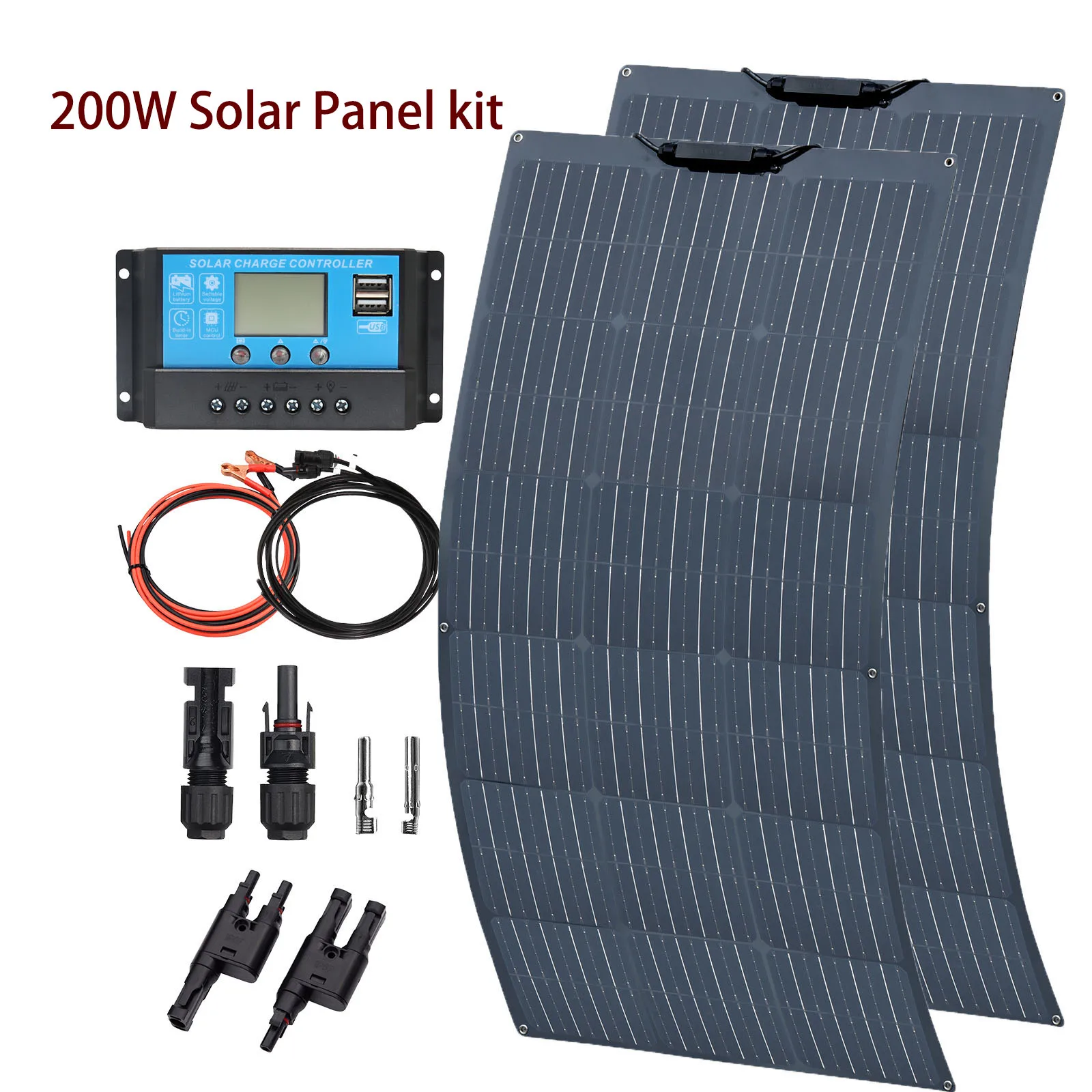 12V-100W-Flexible-Solar-Panel-19-8V-100-W-200-Watt-Solar-Panels-kit ...