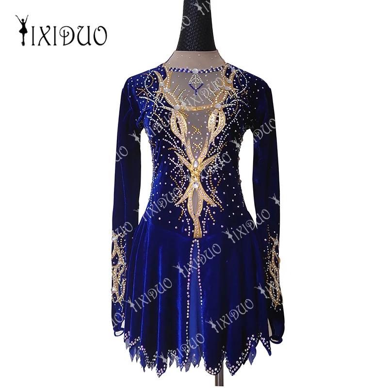 Royal-Blue-Ice-Figure-Skating-Dress-With-Handmade-Crystal-Rhinestone ...