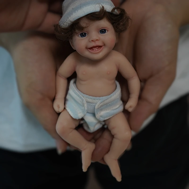 6" Micro Preemie Full Body Silicone Big Eyes Doll "mason" And "mila ...