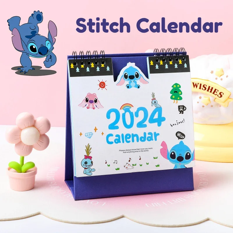 2024-Disney-Stitch-Desktop-Calendar-Cute-Daily-Monthly-Planner-Schedule ...