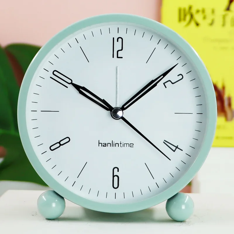 Modern-Simple-Digital-4-Inch-Round-Metal-Alarm-Clock-Desk-Clock-Seat ...