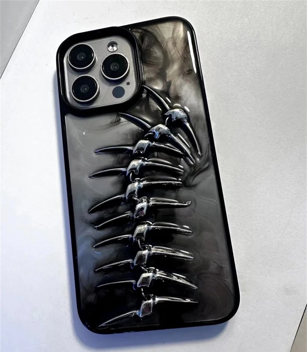 Cthulhu-Black-style-3D-Fishbone-Phone-Case-protection-for-iPhone-16-15 ...