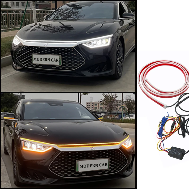 Dynamic-2-Colors-Led-Car-Hood-Lights-Strip-Auto-Decorative-Atmosphere ...