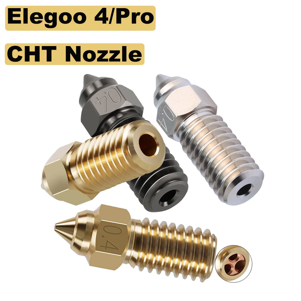 CHT Nozzle For Elegoo Neptune 4/Pro Copper Brass Hardened Steel Clone ...