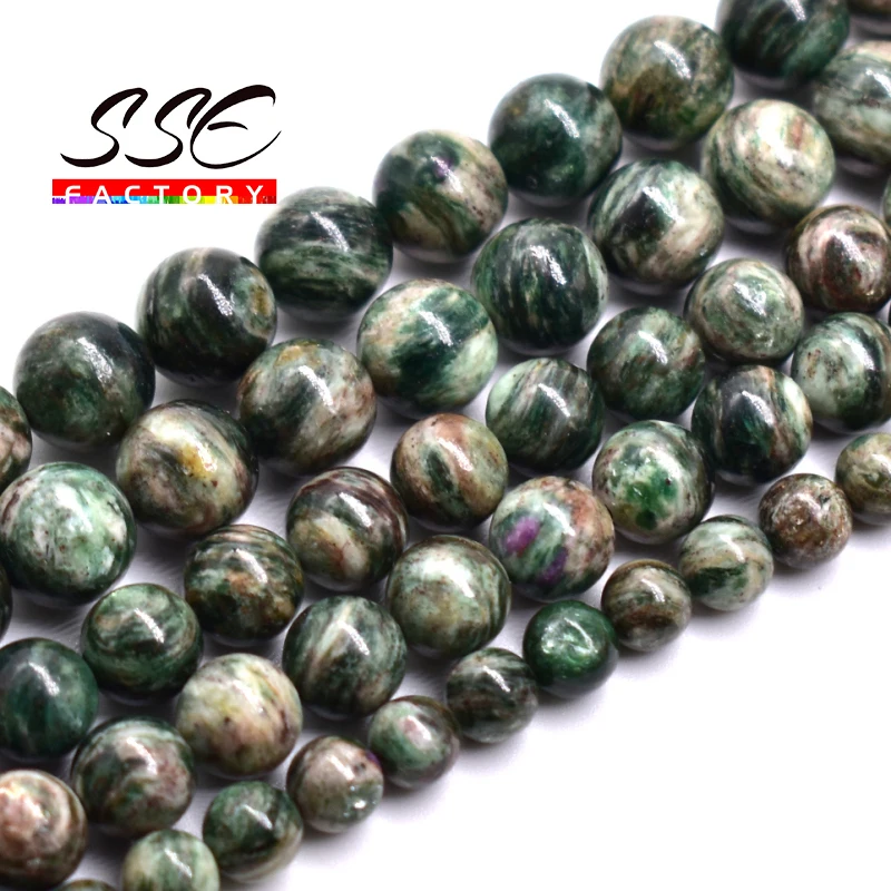 Genuine-Natural-Green-Lepidolite-Beads-Mica-Euchlorite-Round-Loose ...