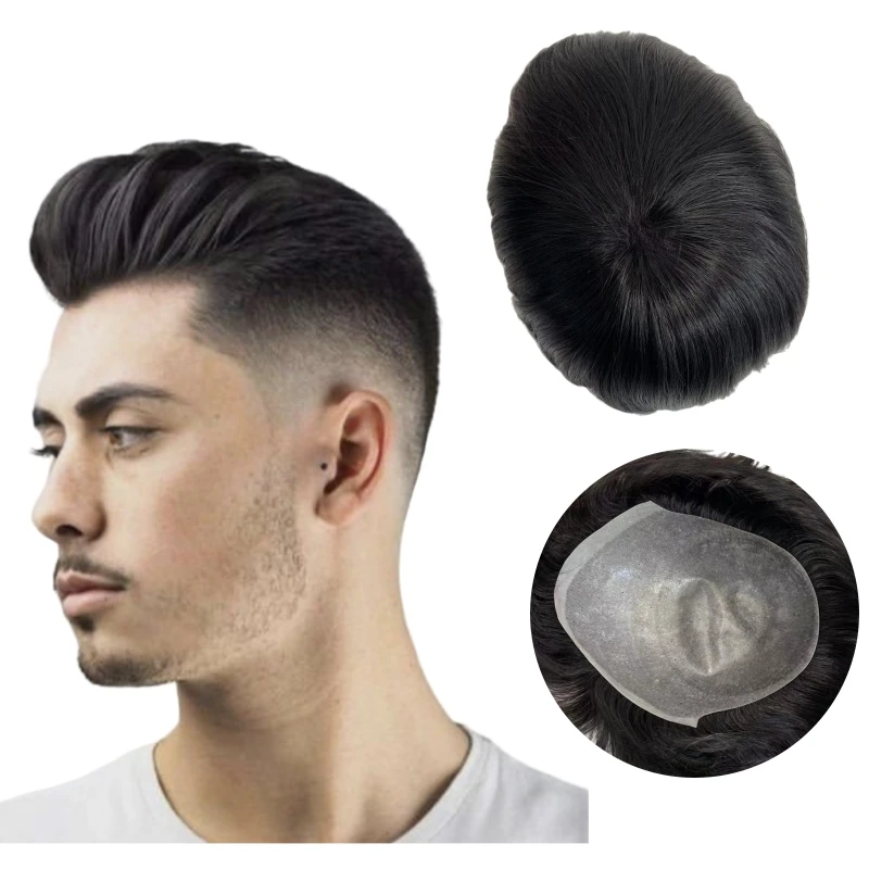 Mongolian-Virgin-Human-Hair-Replacement-Thin-Skin-Unit-Straight-V-Loop ...