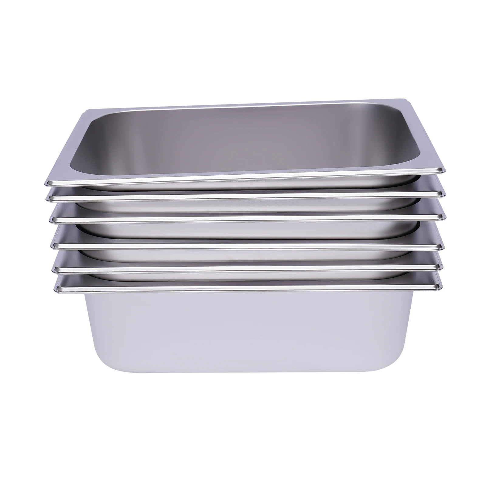 Stainless Steel Steam Table Pans, Rectangular 2.5L Capacity with Curved ...