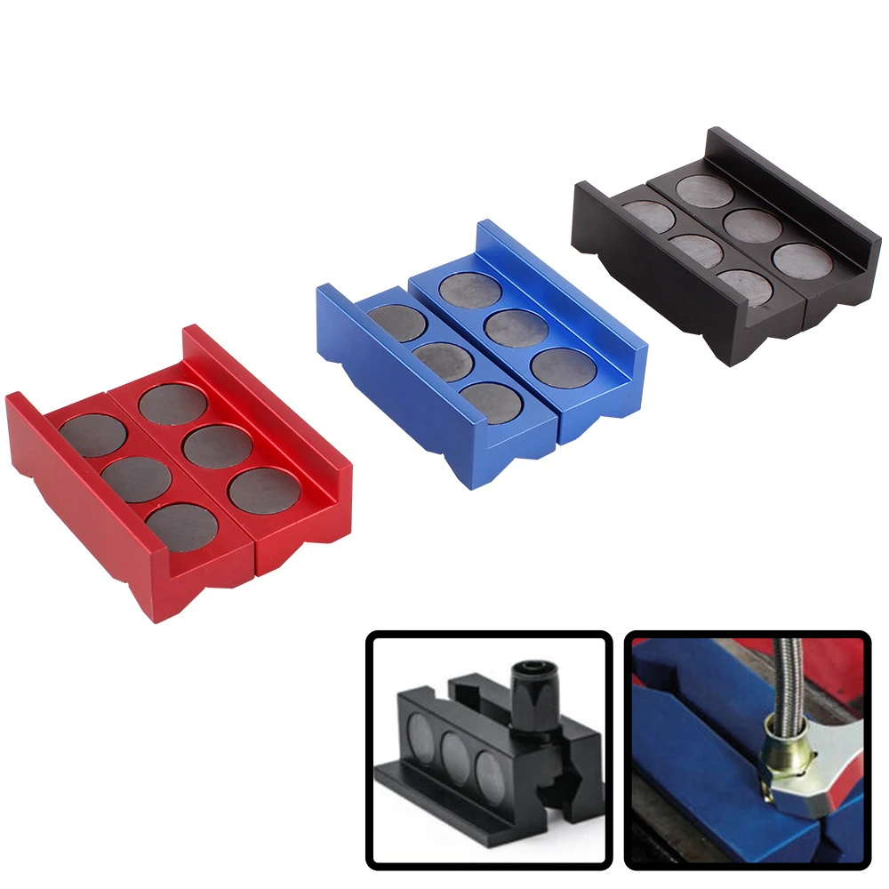 Aluminum Vise Jaw Clamp Block Tools Insert Pad Multi Purpose Magnetic ...
