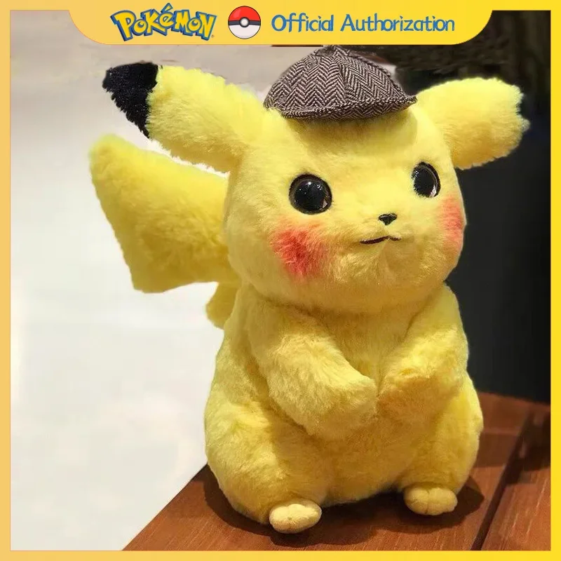 28CM-Pikachu-Detective-Pokemon-peluche-de-juguete-lindo-mu-eco-de ...