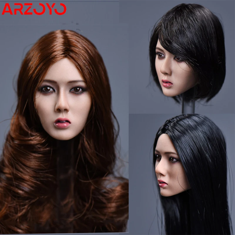 YMTOYS 1/6 Asian Girl Xiu Long Short Hair Head Sculpt Carved Model for ...