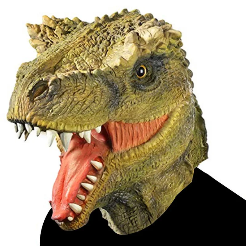 Animal Halloween Dinosaur Mask Scary Soft Latex Ball Dinosaur Cosplay ...