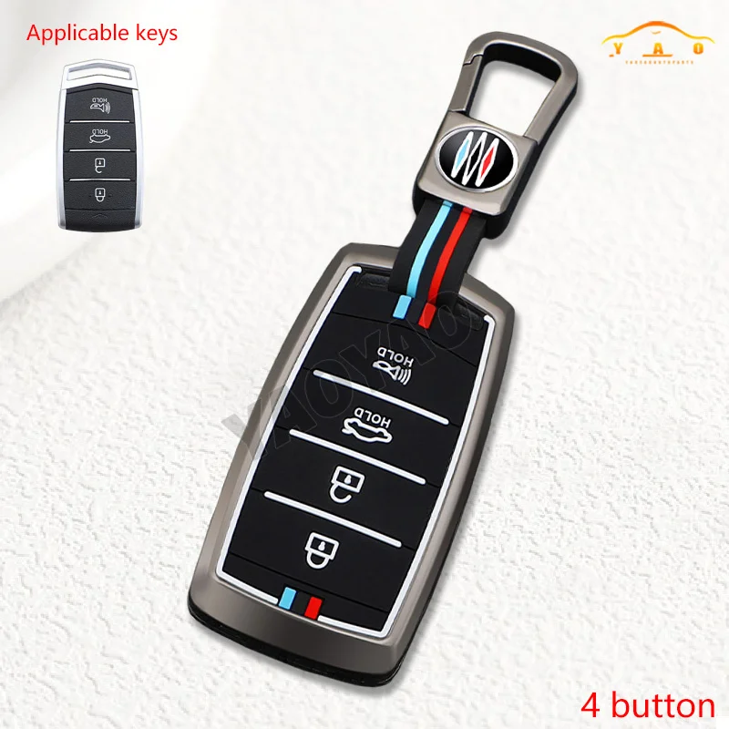 Zinc Alloy Car Key Case Cover For Hyundai Genesis G70 G80 G90 EQ900 ...