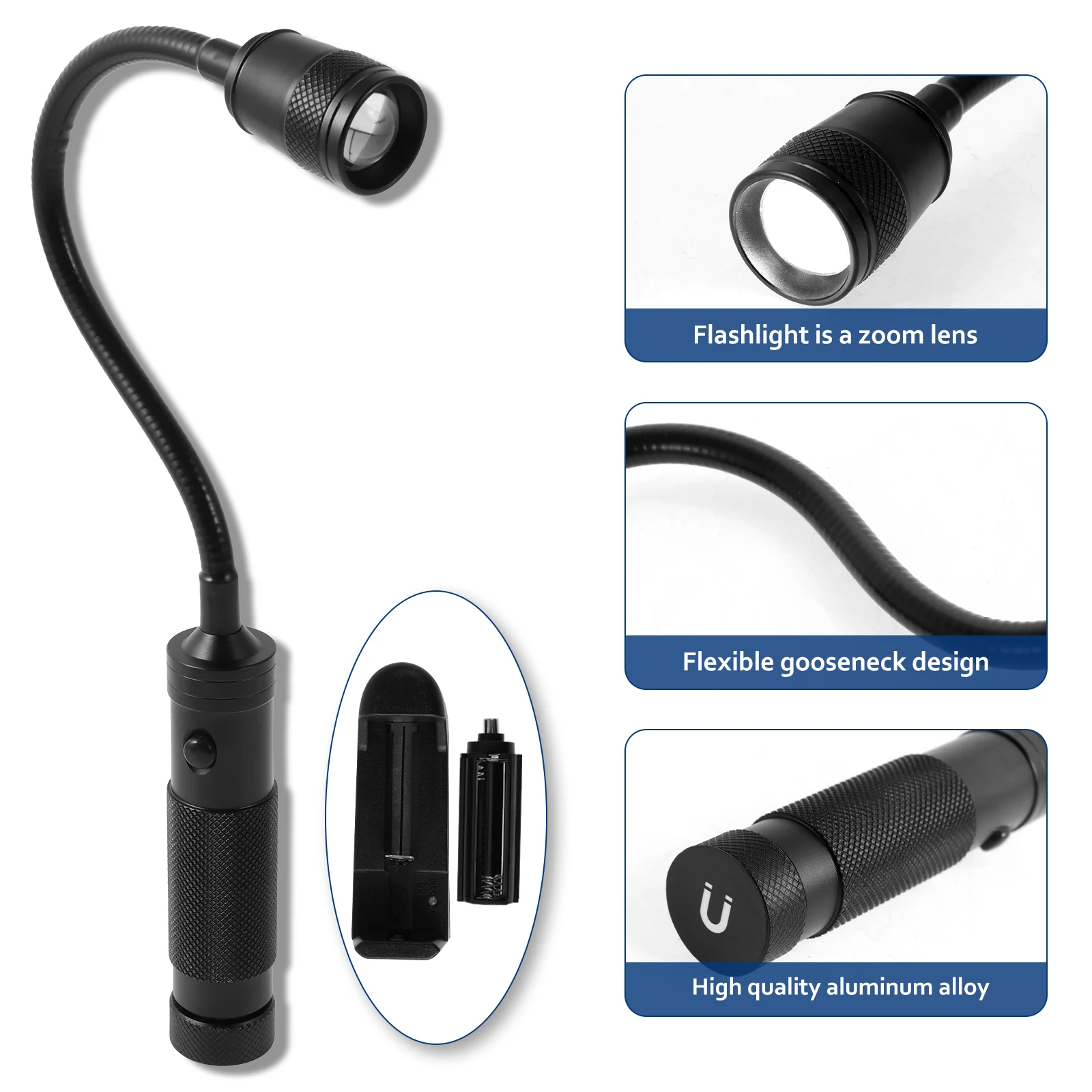 Flexible-LED-Work-Light-350-Lumen-Flashlight-Adjustable-Zoomable ...